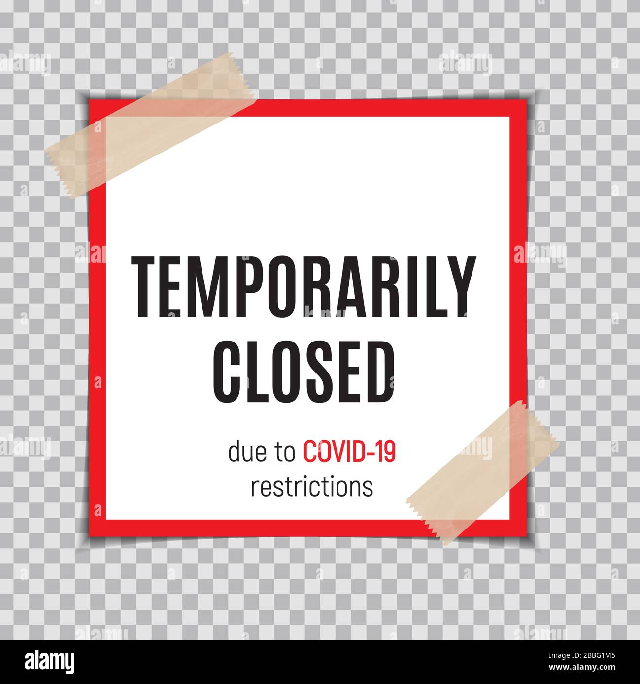 Information warning temporarily closed sign of coronavirus news. Vector ...