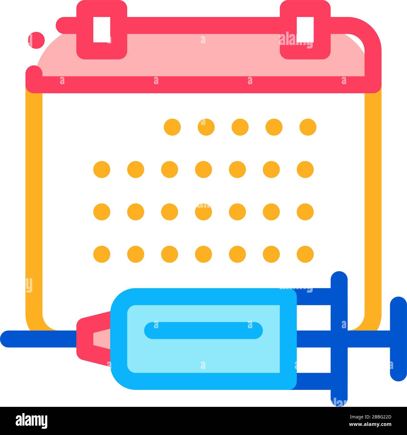 injection schedule icon vector outline illustration Stock Vector Image ...