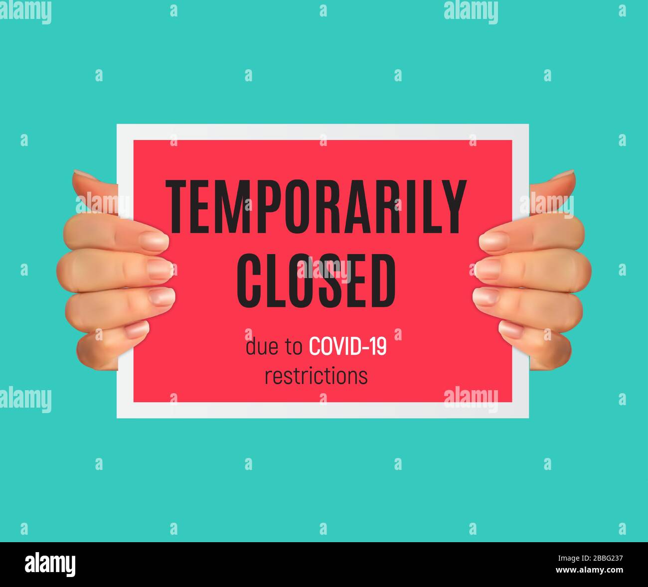 Information warning temporarily closed sign of coronavirus news ...