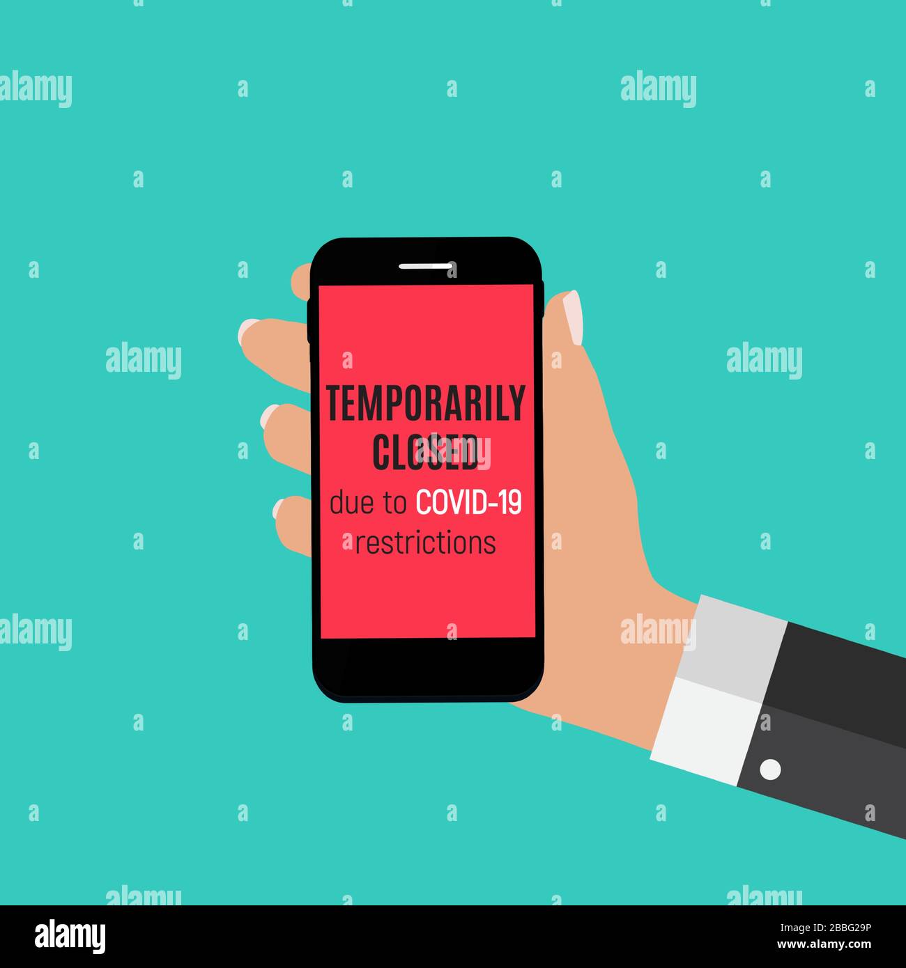 Information warning temporarily closed sign of coronavirus news ...