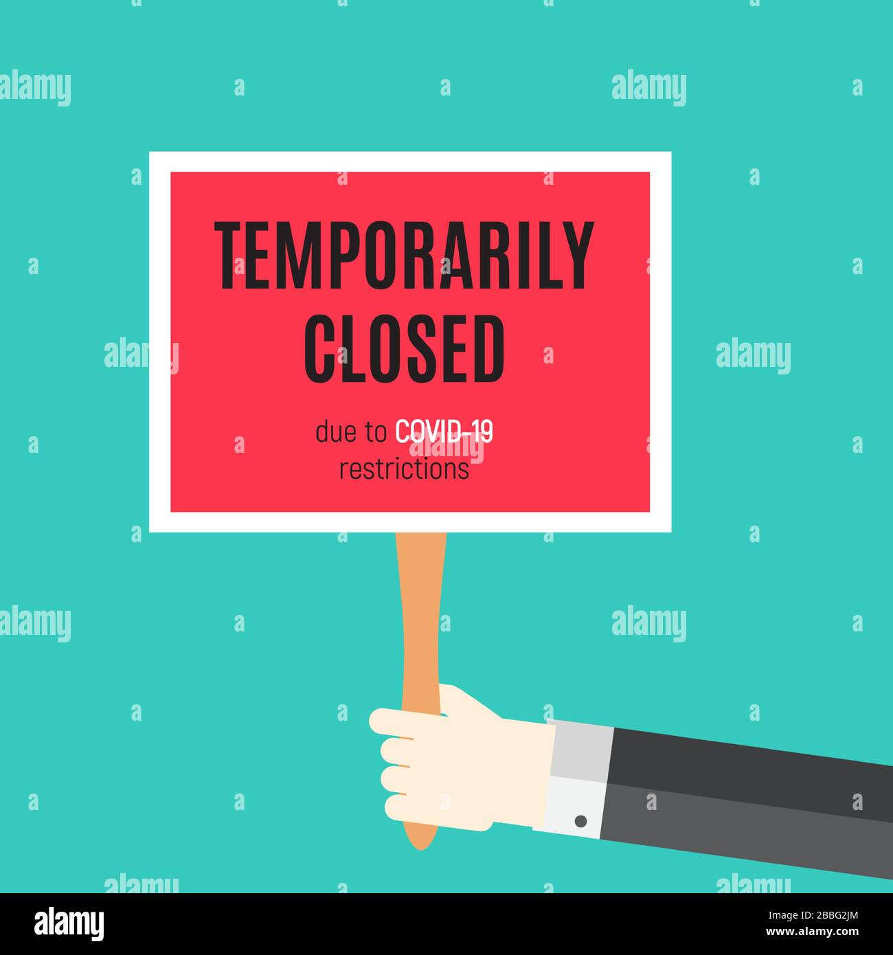 Information warning temporarily closed sign of coronavirus news ...