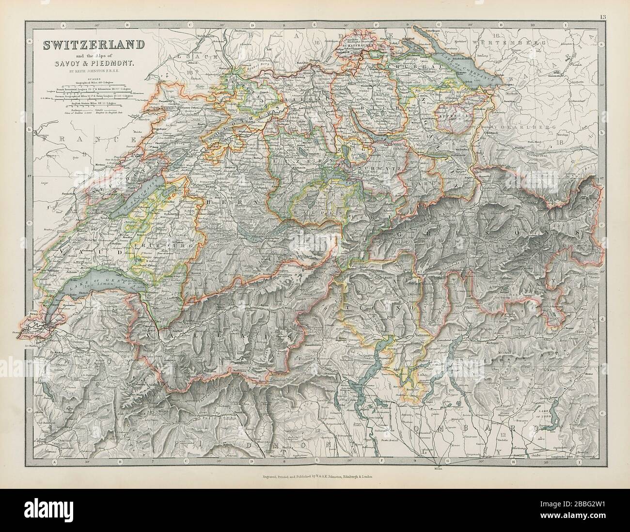 ALPS & SAVOIE Switzerland & the Alps of Savoy & Piedmont JOHNSTON 1901 ...