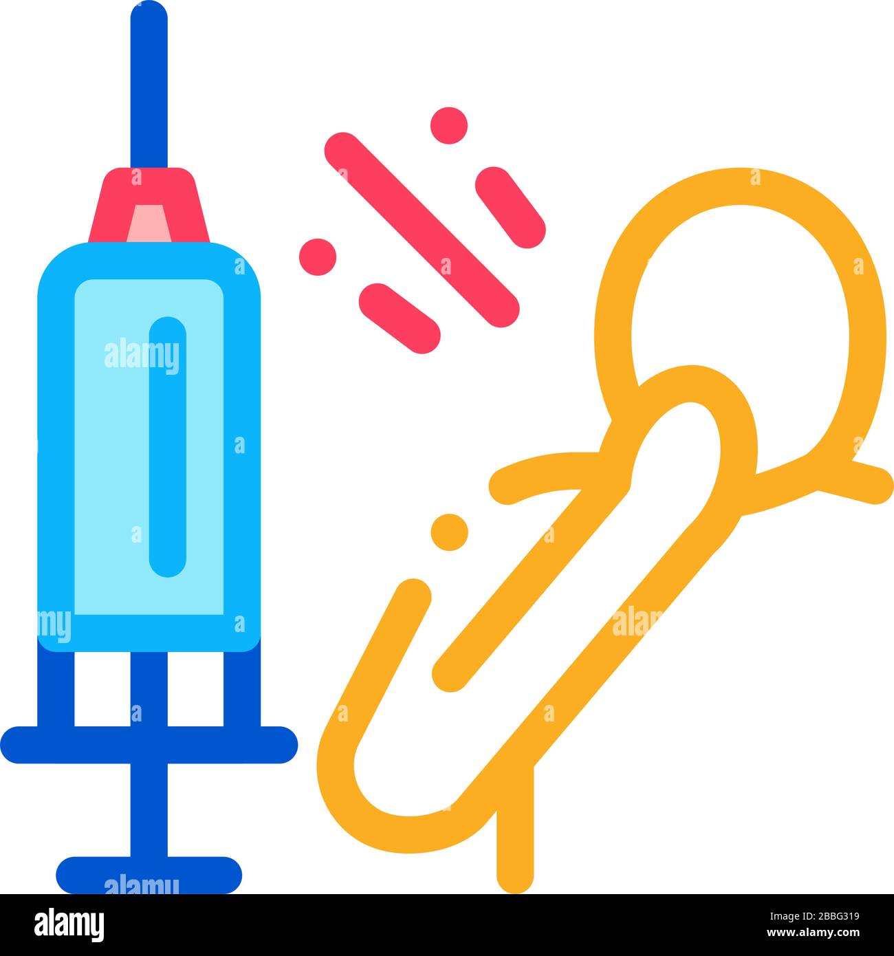 syringe man fear icon vector outline illustration Stock Vector Image ...