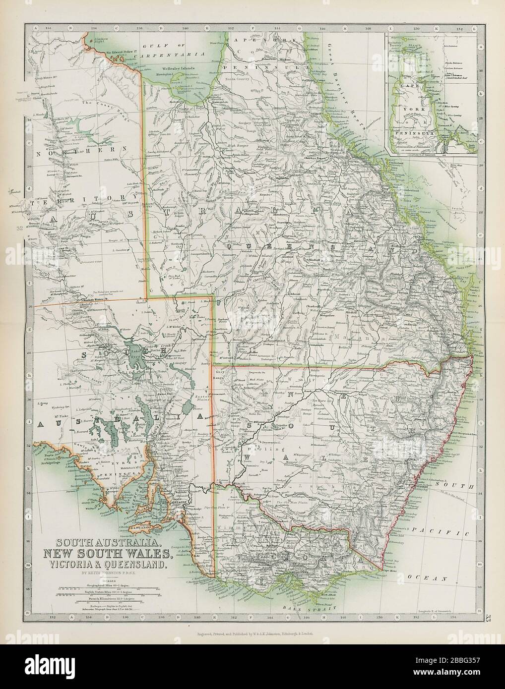 EASTERN AUSTRALIA New South Wales Victoria Queensland NT JOHNSTON 1901 ...