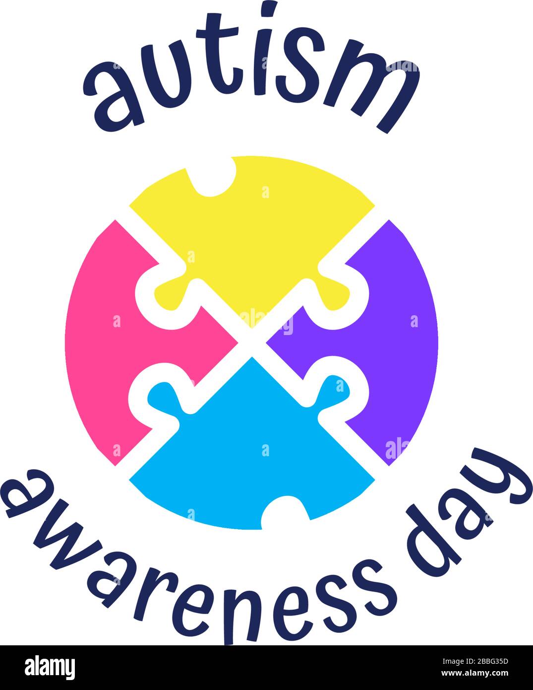 illustration,banner or poster of World autism awareness day. April 2th ...