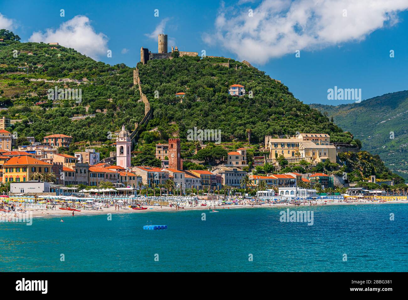 The maritime village of Noli on the italian riviera in Liguria Stock ...