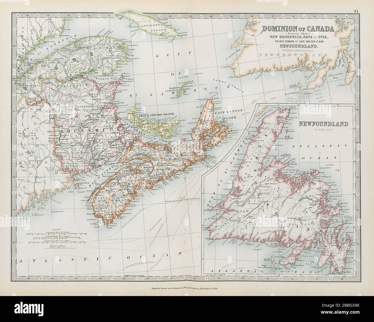 CANADA MARITIME PROVINCES NB NS Prince Edward I Newfoundland JOHNSTON ...