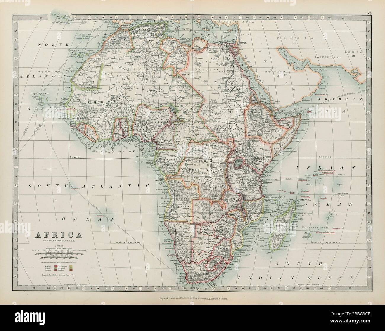 COLONIAL AFRICA British French German Portuguese Spanish &c JOHNSTON ...