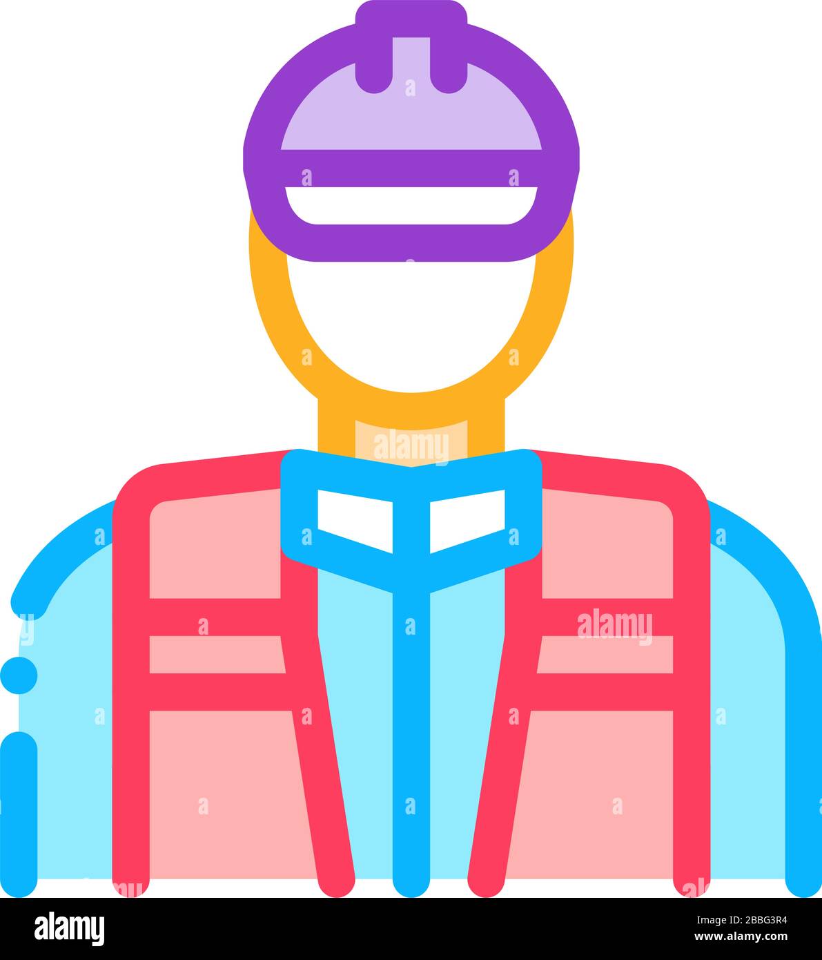 worker repairman icon vector outline illustration Stock Vector Image ...