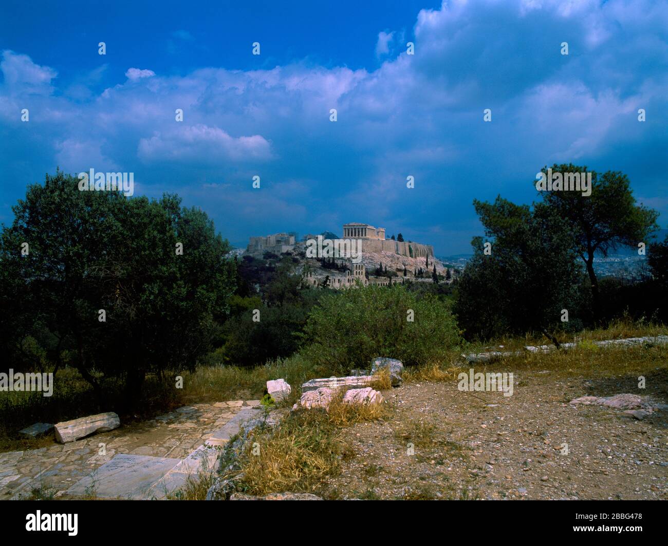 Athens Greece Acropolis From Filopappos Hill Stock Photo - Alamy