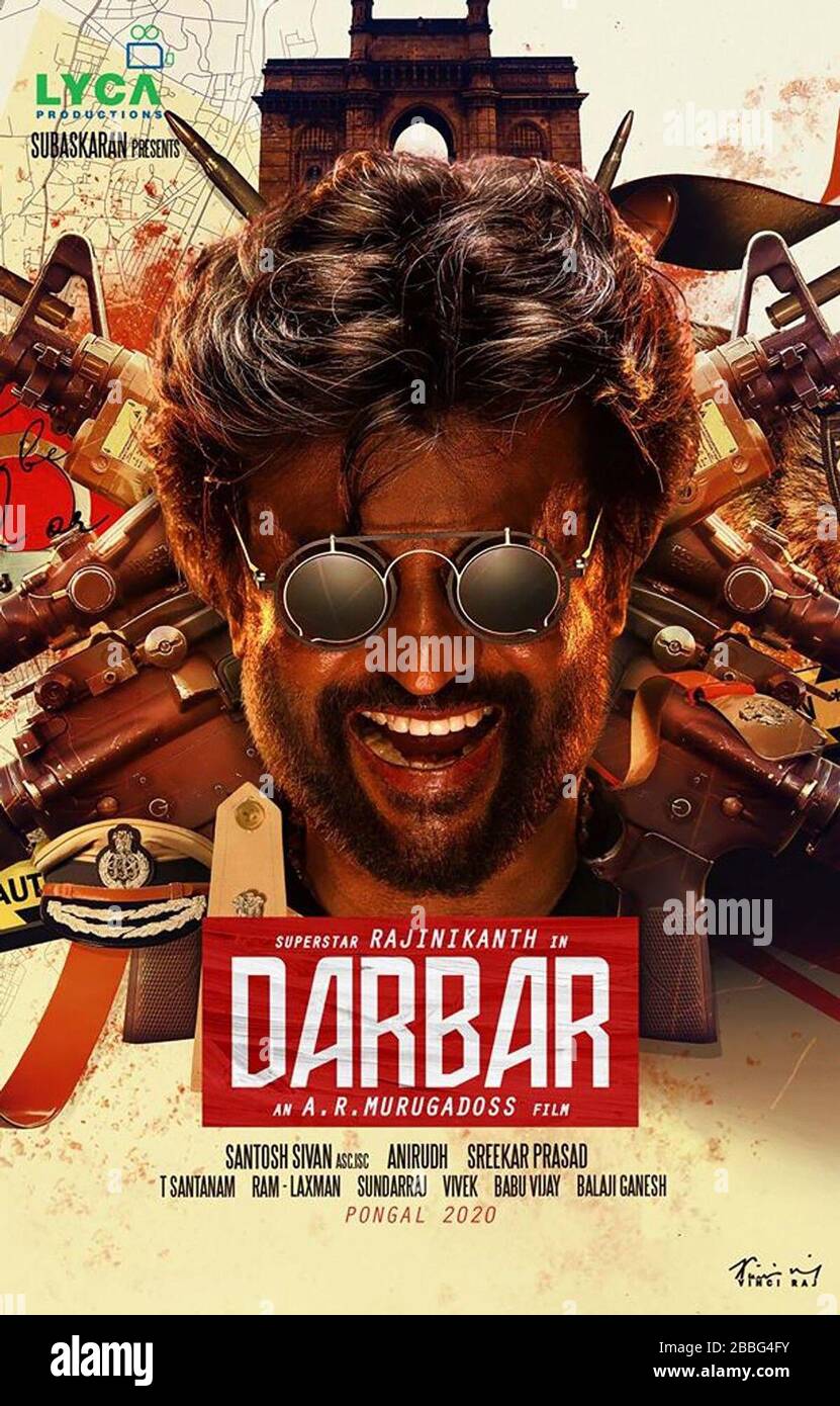 DARBAR, Indian poster, Rajinikanth, 2020. © PrimeMedia / Courtesy ...
