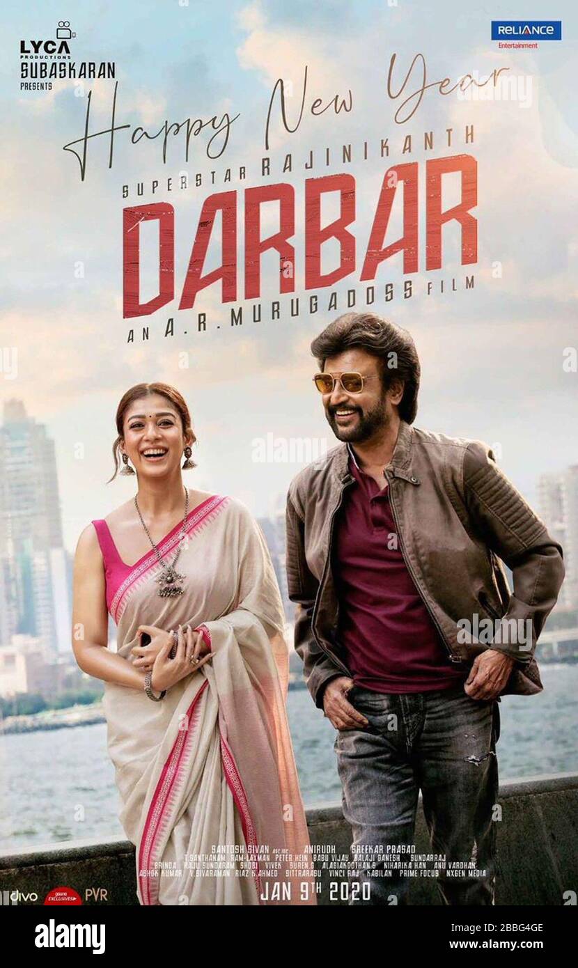 DARBAR, Indian poster, from left: Nayanthara, Rajinikanth, 2020 ...