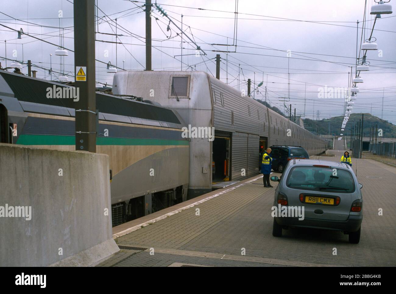 Euro Tunnel Cars Boarding Shuttle Folkestone Kent Stock Photo - Alamy