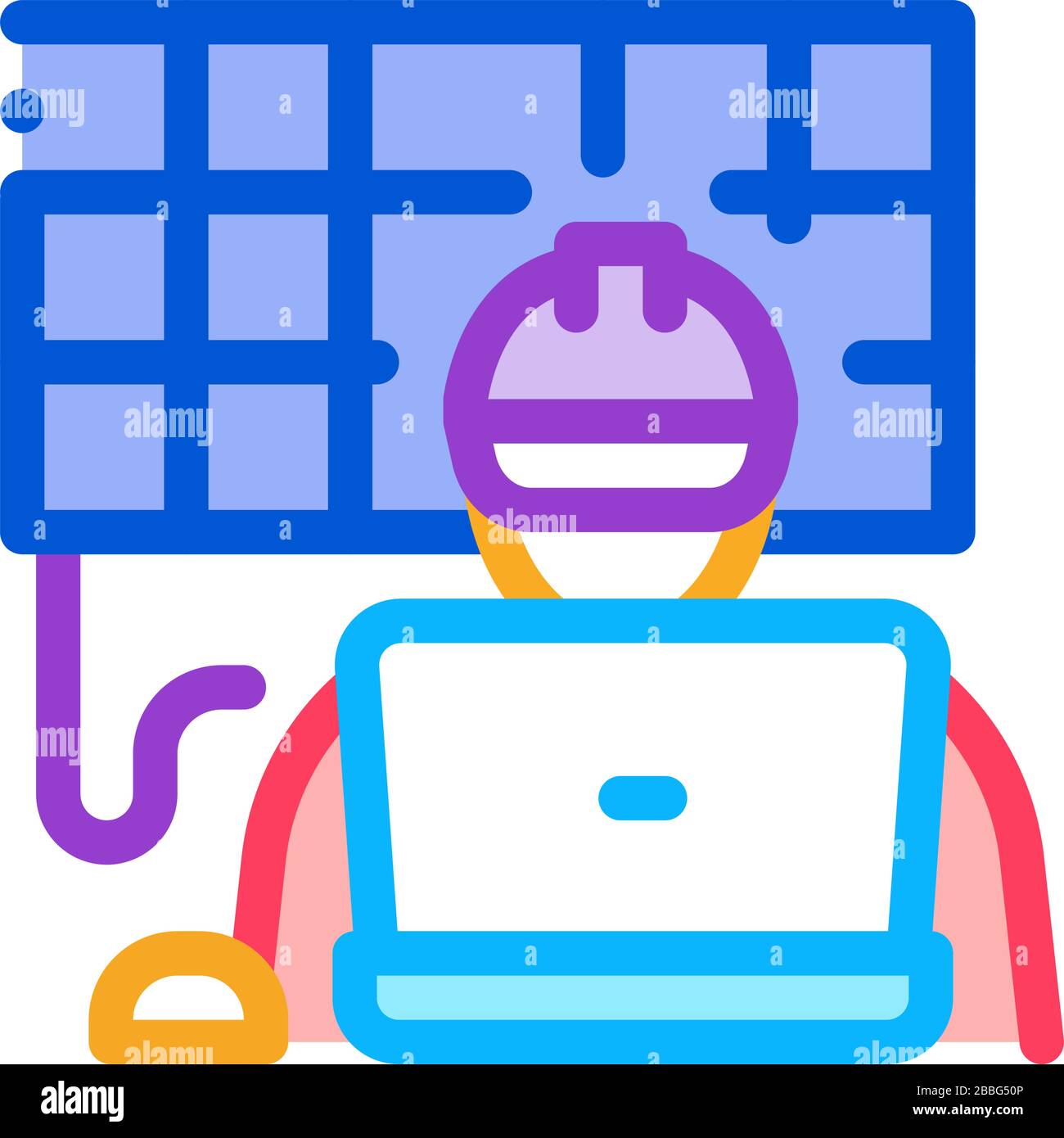 solar technician icon vector outline illustration Stock Vector Image ...