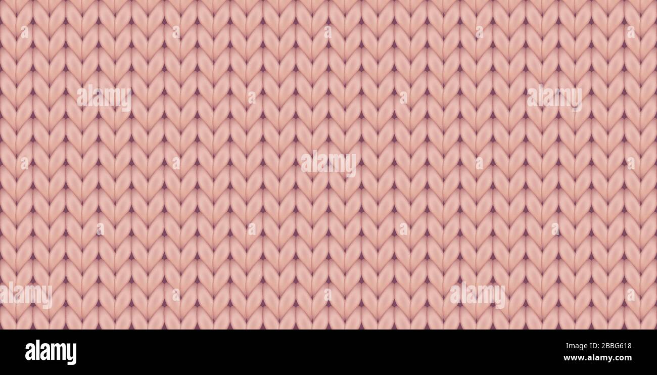 Knitted realistic seamless background of pink color. Knitting vector ... Knitted realistic seamless background of pink color. Knitting vector ...