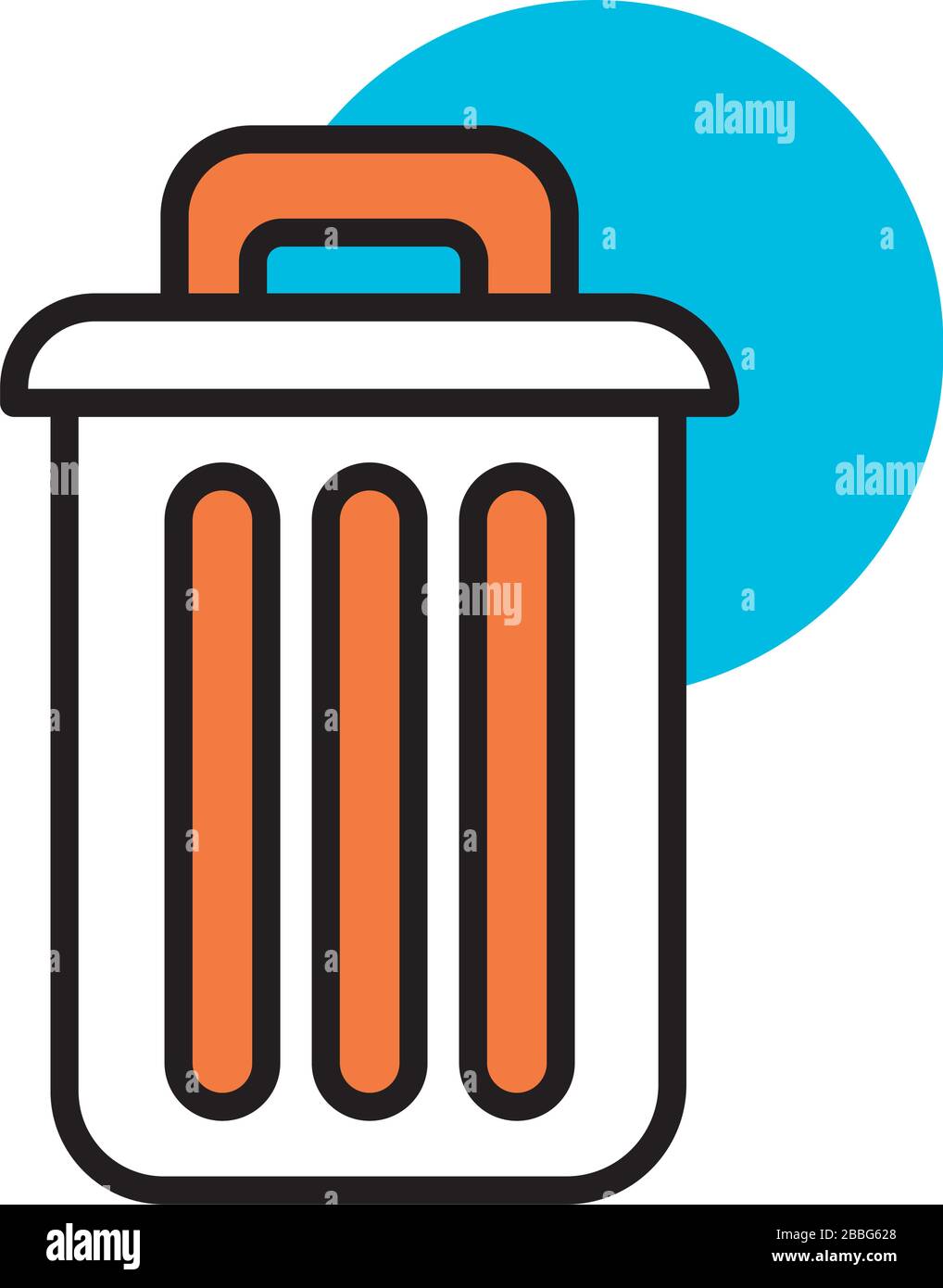 waste bin line and fill style icon Stock Vector Image & Art - Alamy