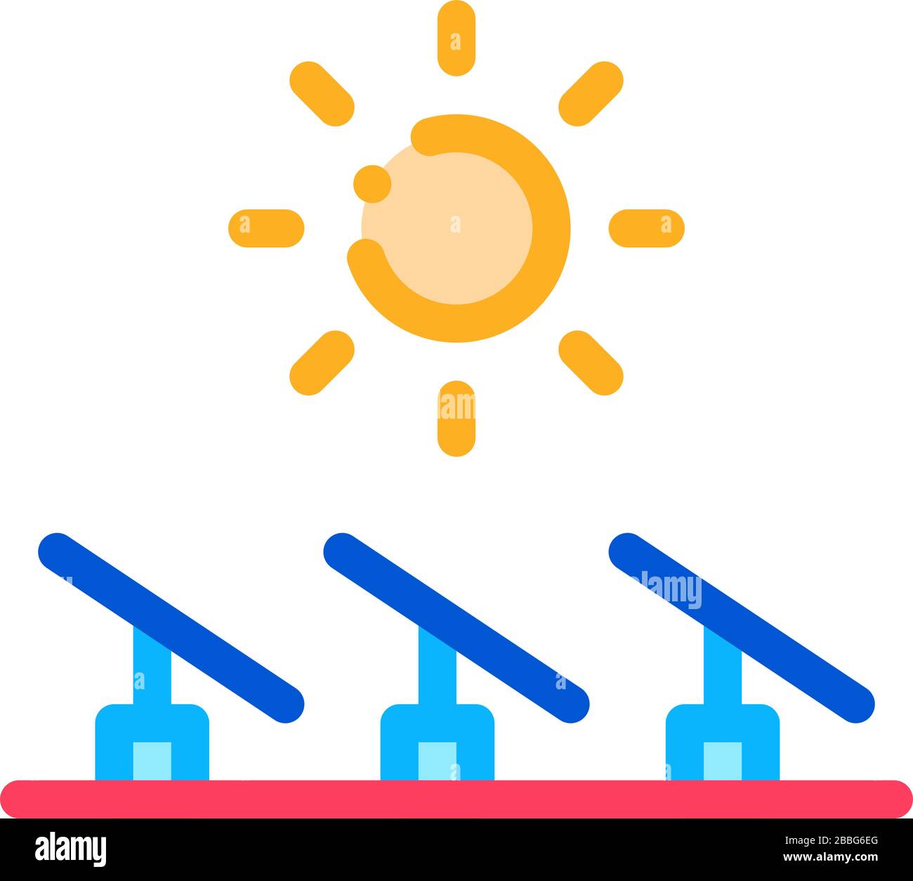 several solar panels icon vector outline illustration Stock Vector ...