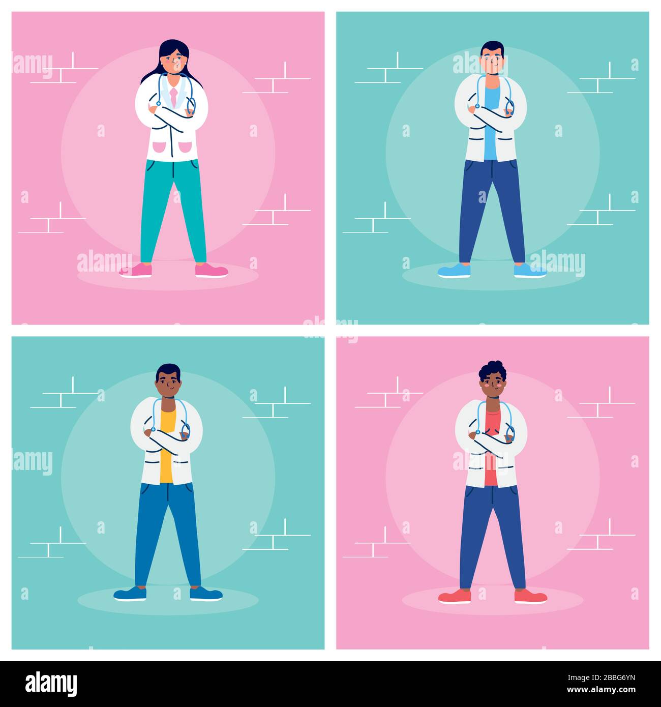 Doctors staff characters Cut Out Stock Images & Pictures - Alamy