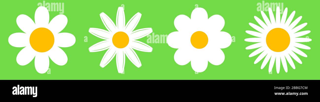 Flowers vector icons set. Color flower icons in flat style. Vector ...