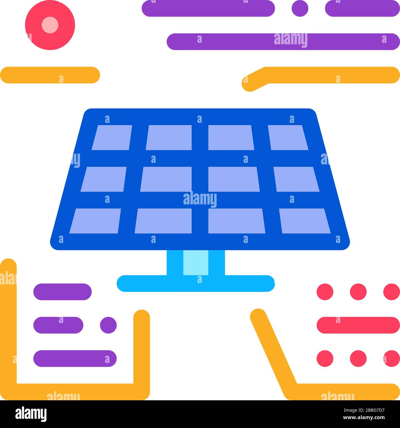 different actions of solar battery icon vector outline illustration ...
