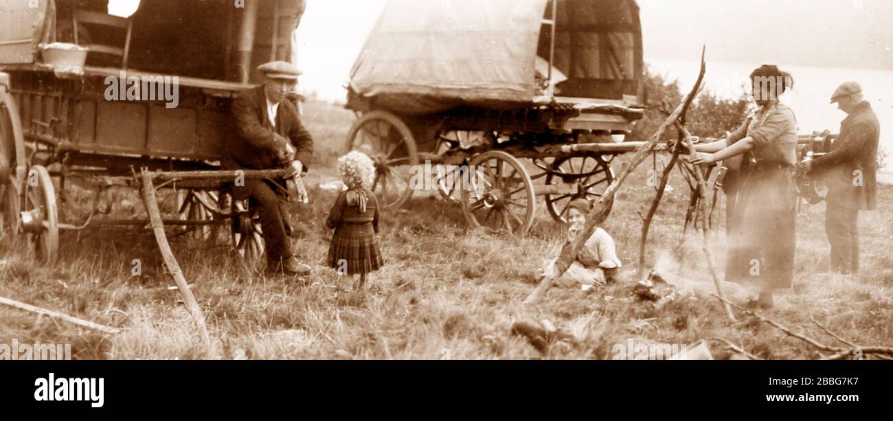 A gypsy encampment, Victorian period Stock Photo - Alamy