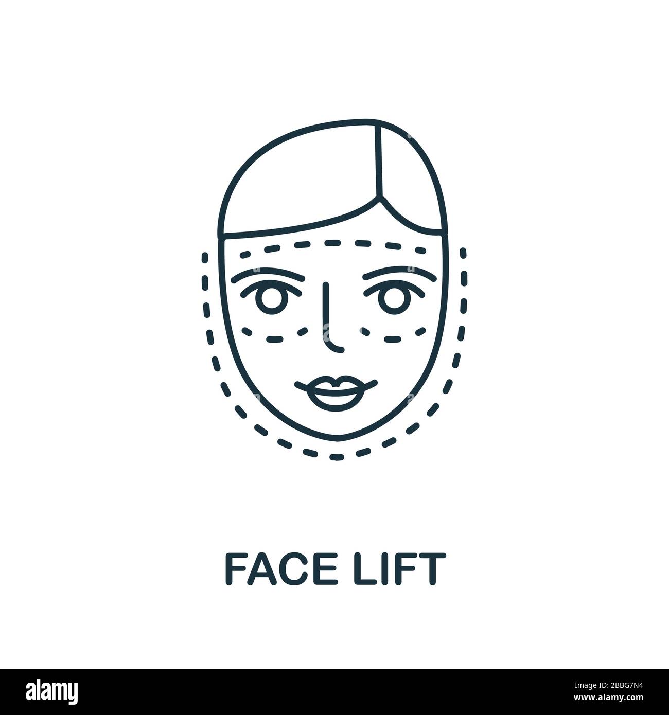 Face Lift icon from plastic surgery collection. Simple line element ...