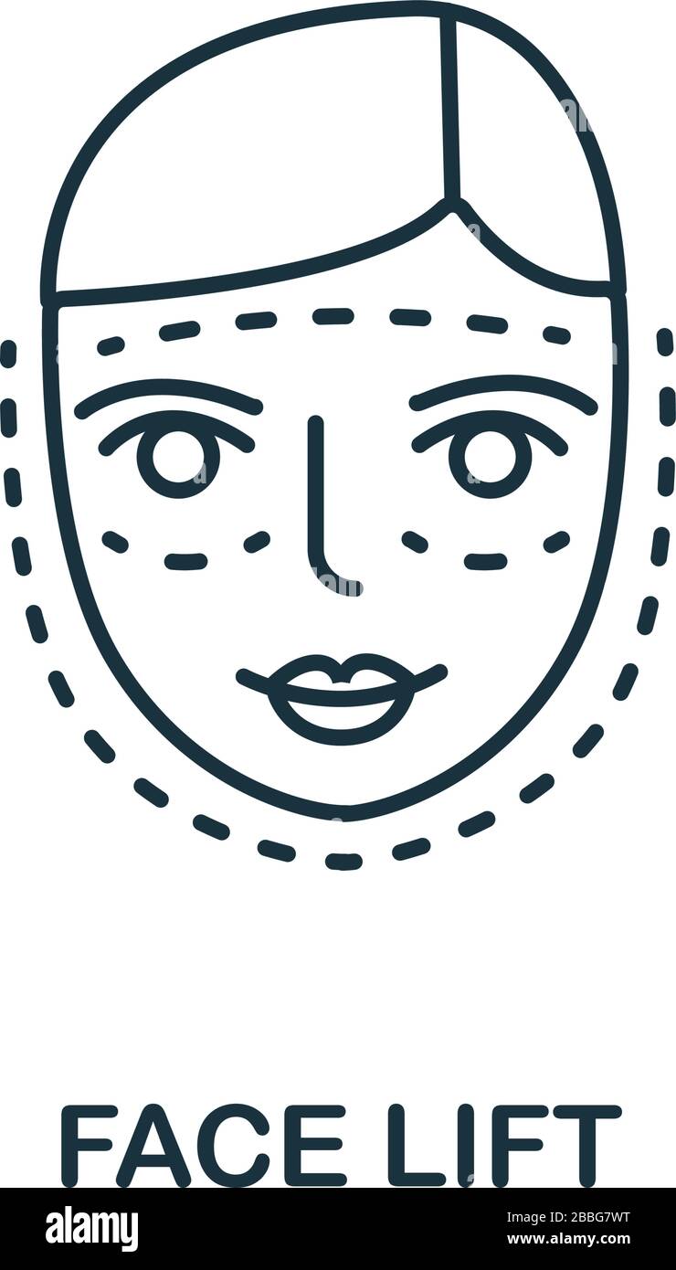 Face Lift icon from plastic surgery collection. Simple line element ...