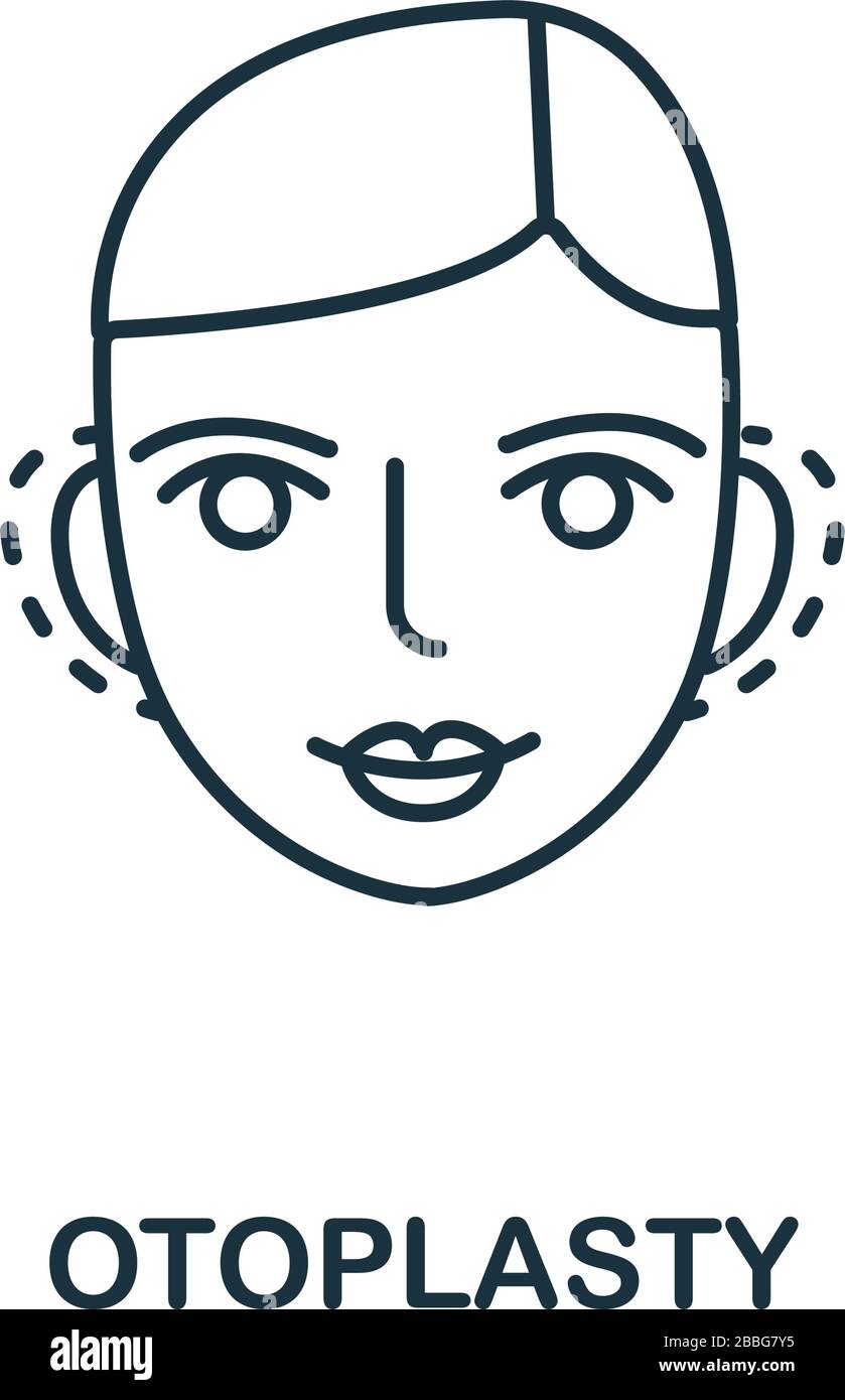Otoplasty icon from plastic surgery collection. Simple line element Otoplasty symbol for ...
