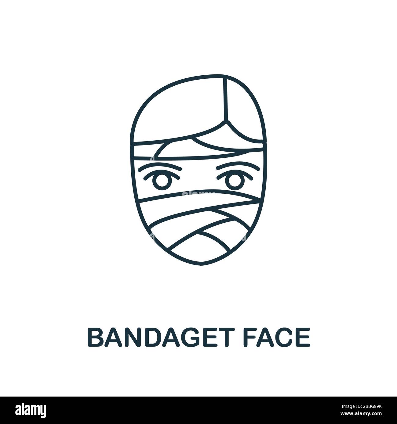 Bandaged Face icon from plastic surgery collection. Simple line element ...