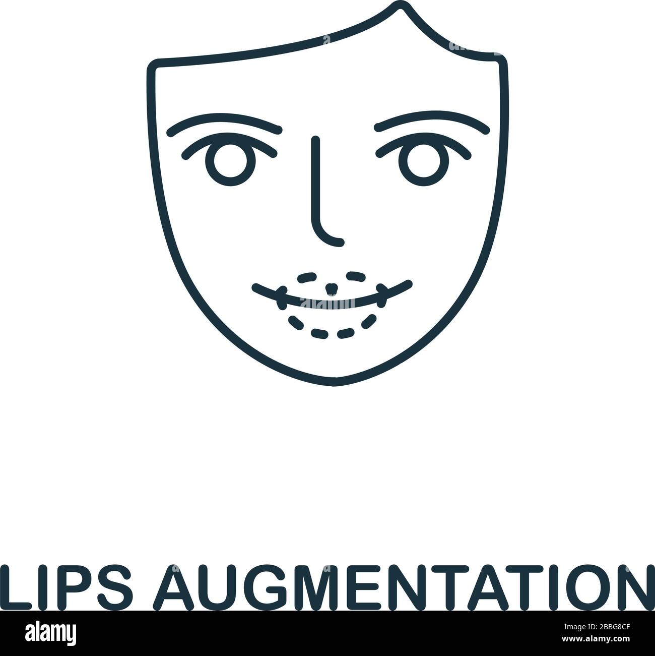 Lips Augmentation icon from plastic surgery collection. Simple line element Lips Augmentation ...
