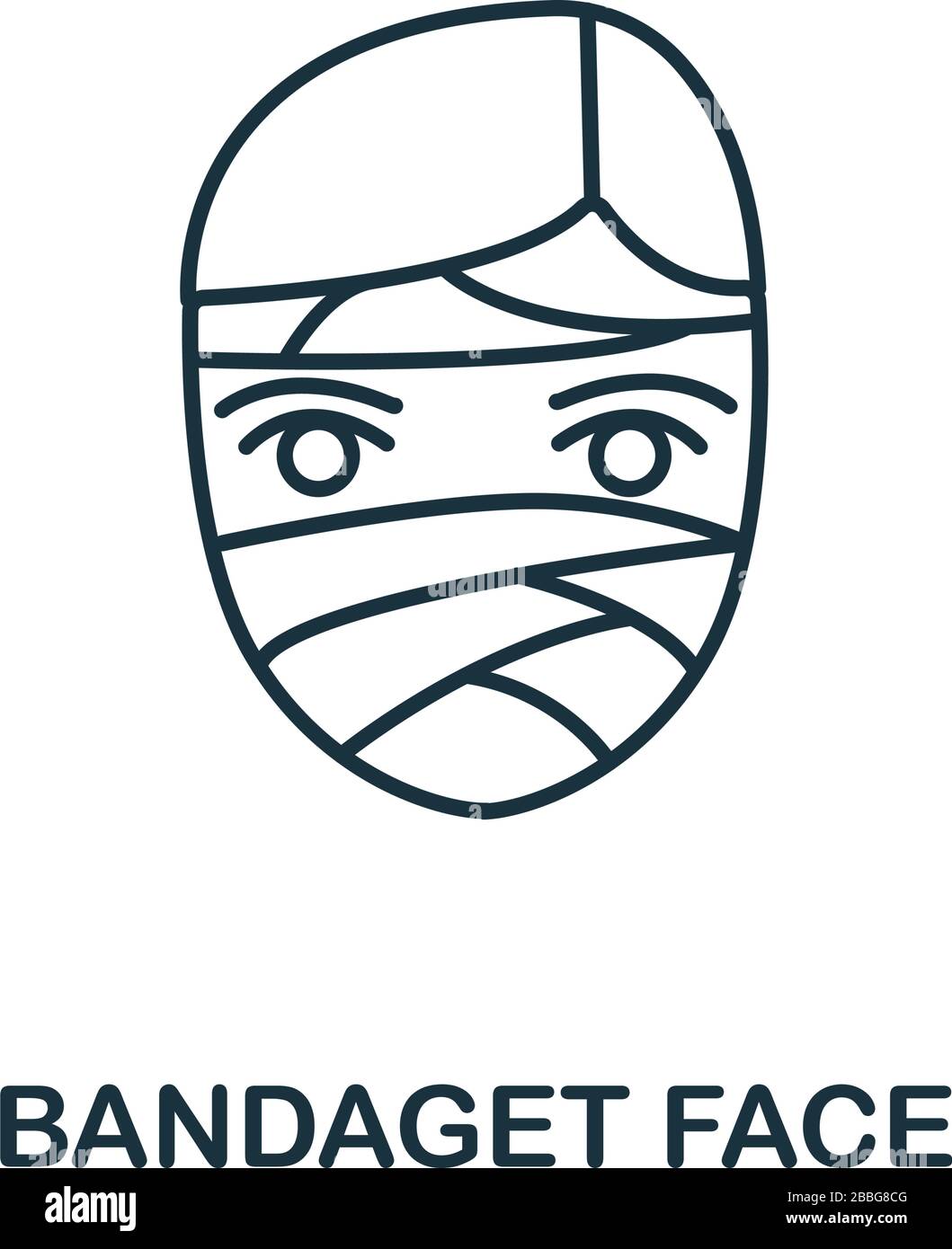Bandaged Face icon from plastic surgery collection. Simple line element ...