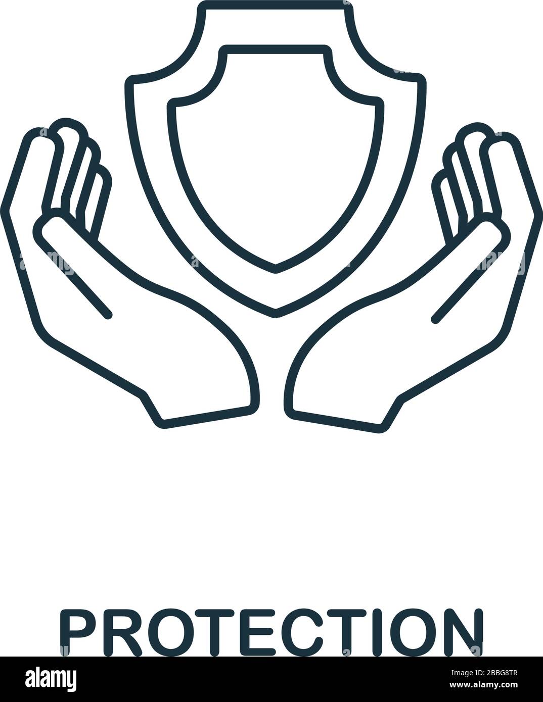 Protection icon from insurance collection. Simple line Protection icon ...