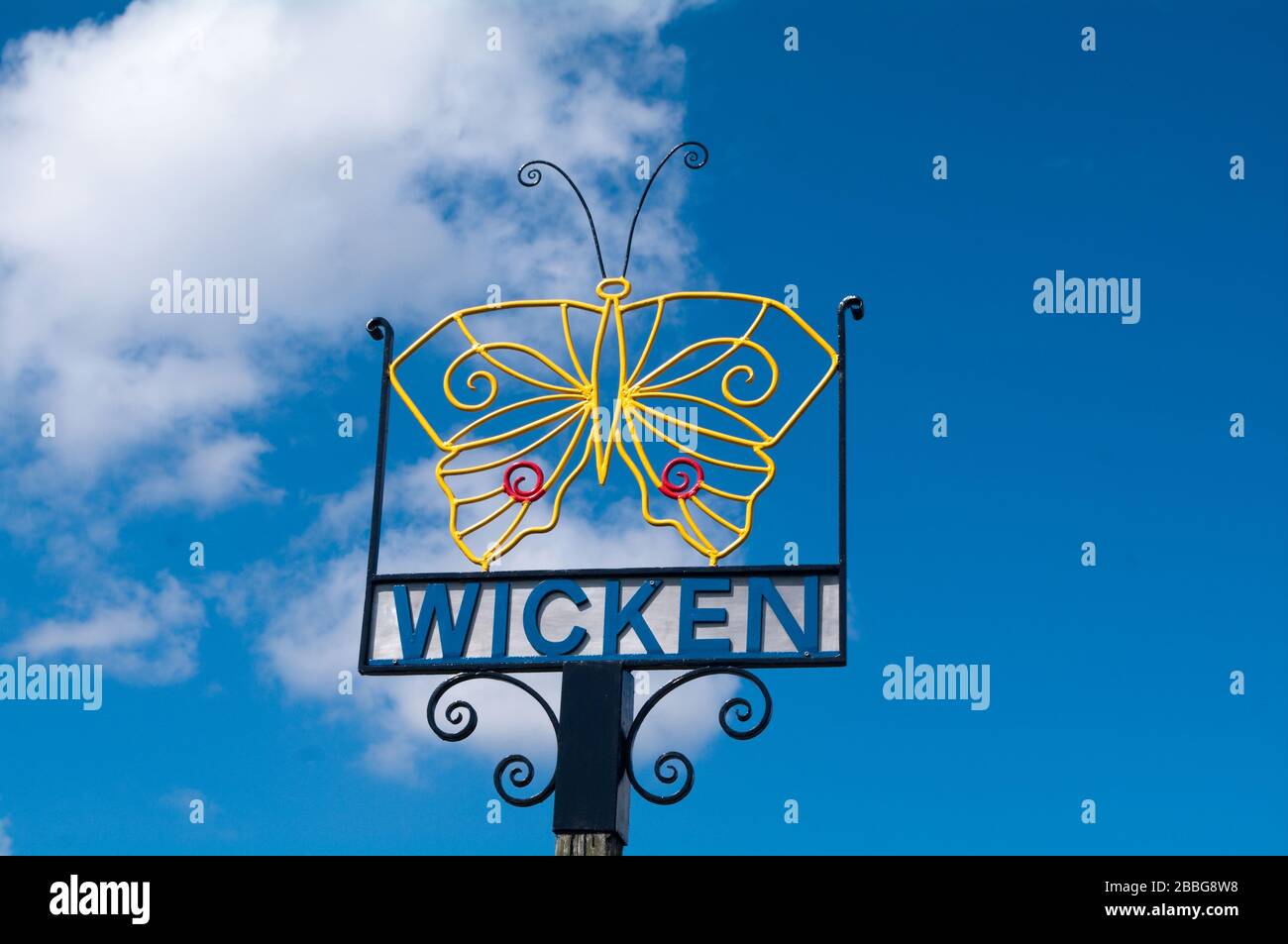 Wicken, Village Sign, Cambridgeshire Stock Photo - Alamy