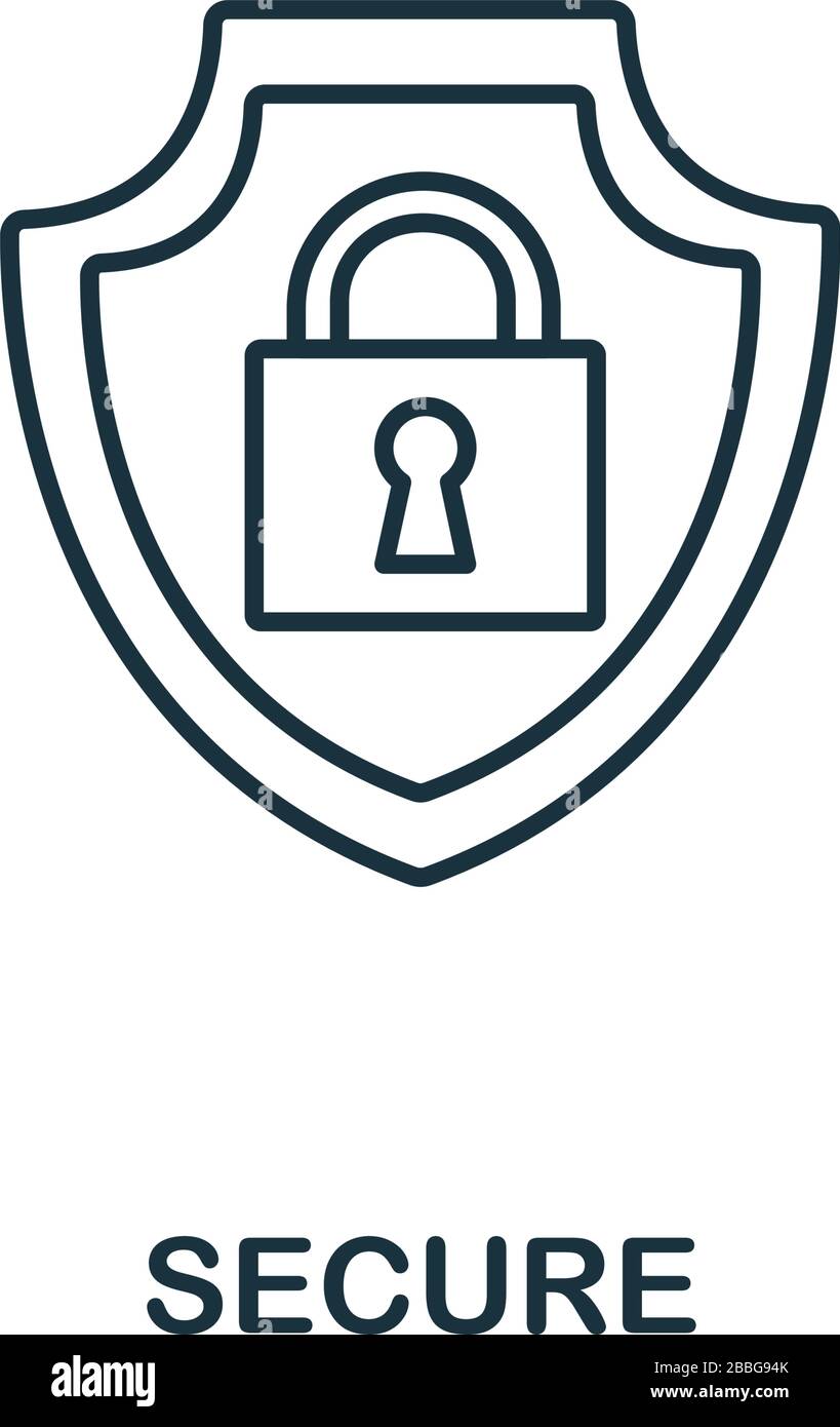 Secure icon from insurance collection. Simple line Secure icon for ...