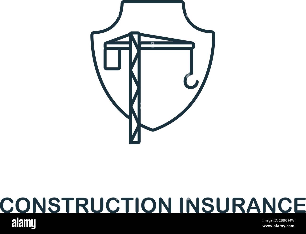 Construction Insurance icon from insurance collection. Simple line ...