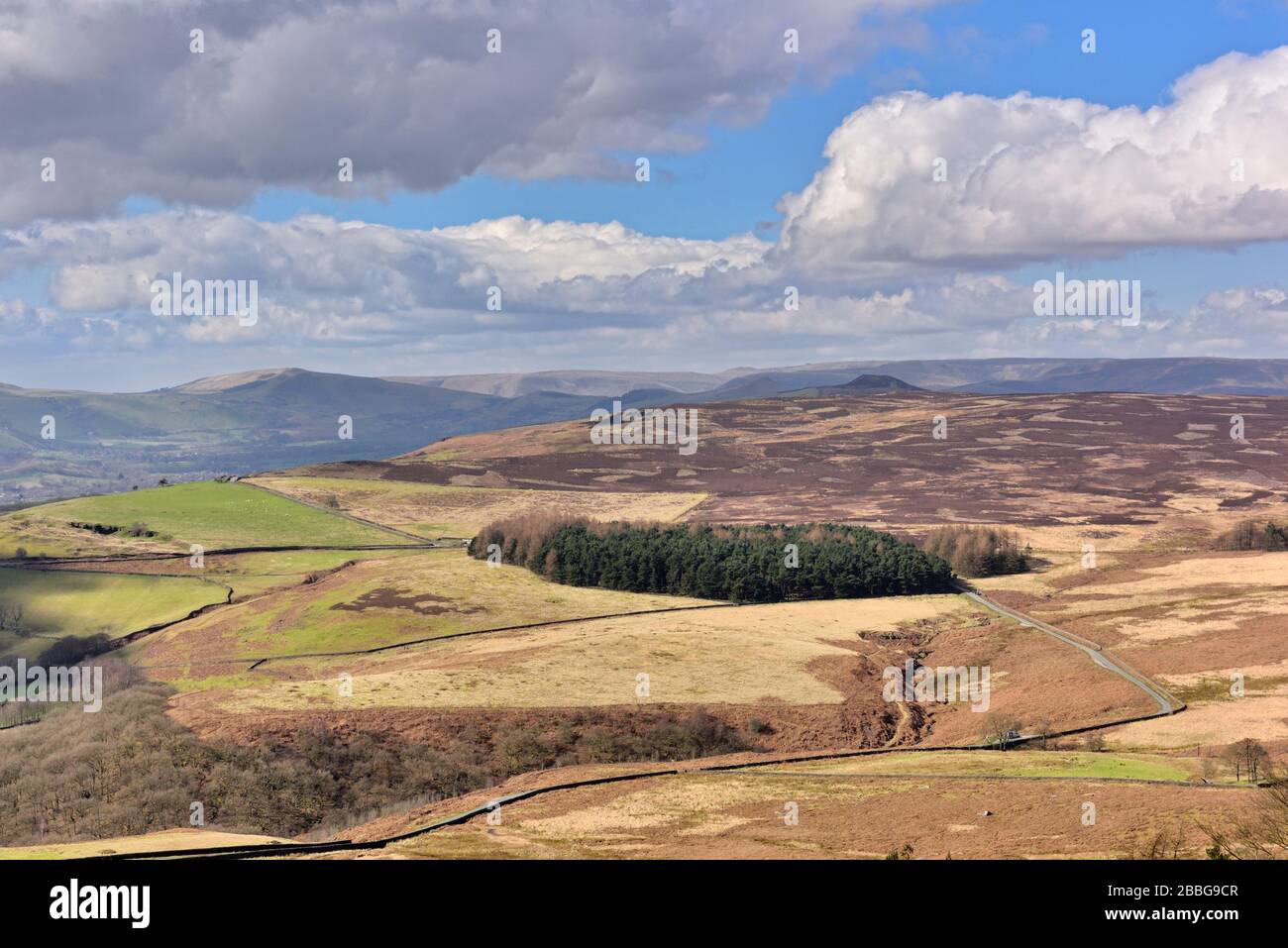 Hope valley landscape,Hathersage,Peak district national park,Derbyshire ...