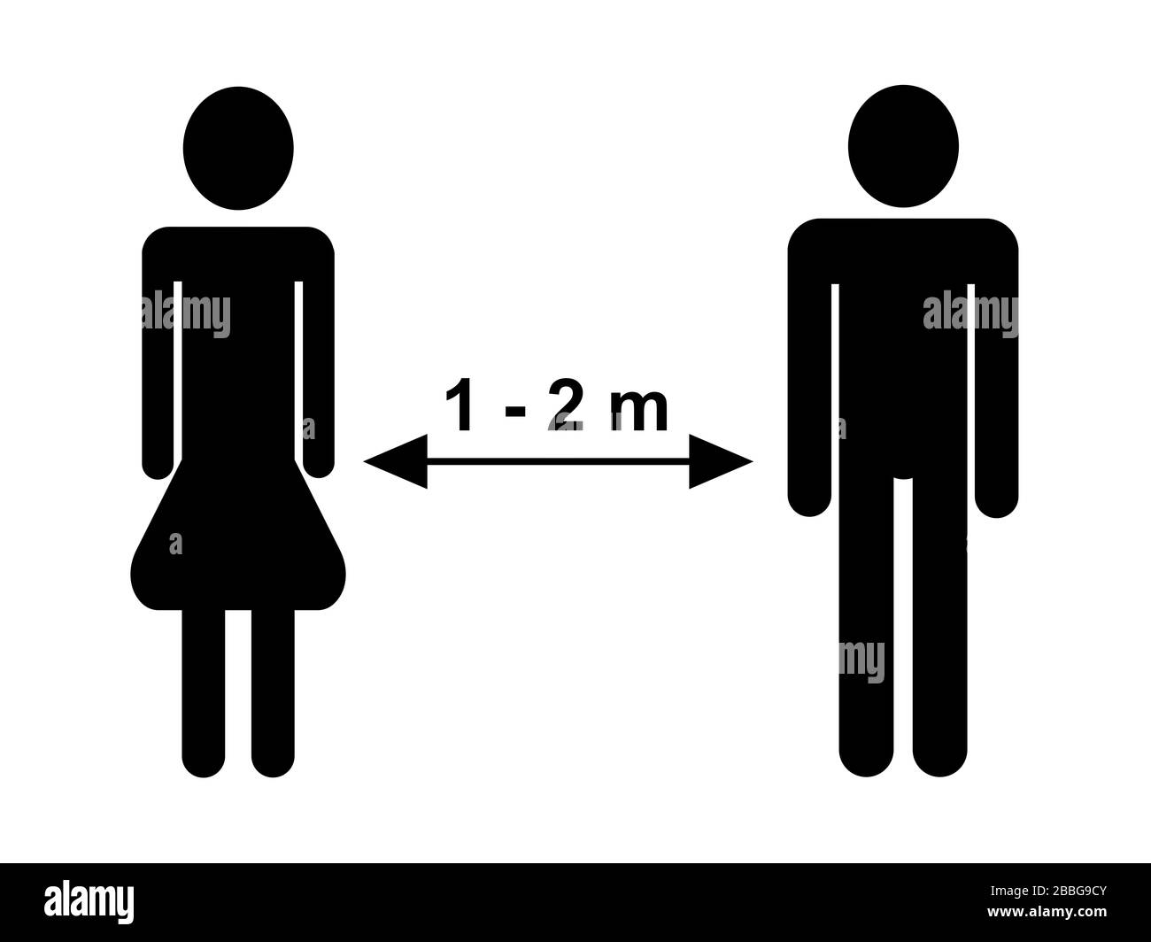 Safety distance between people, symbolic representation in an ...