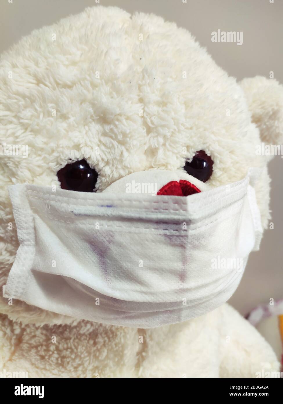 Teddy bear wearing a face mask hi-res stock photography and images - Alamy
