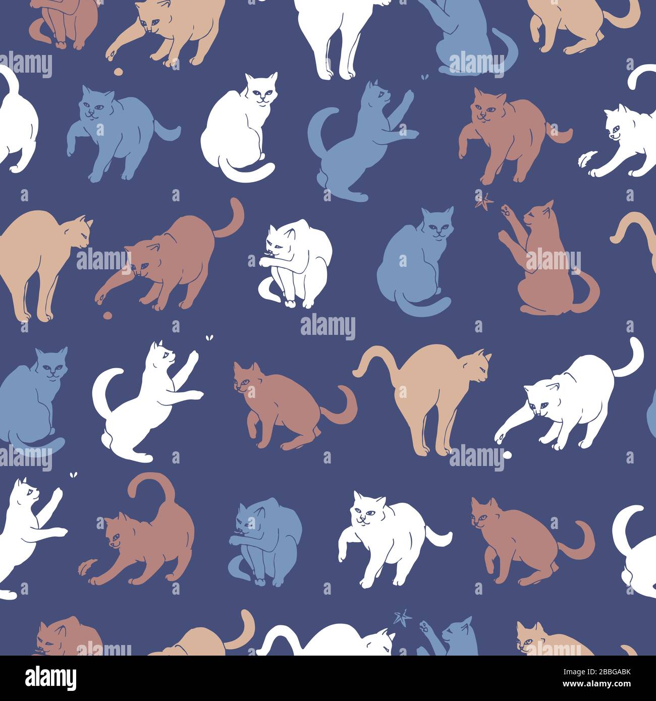 Playful little kitty blue Stock Vector Images - Alamy