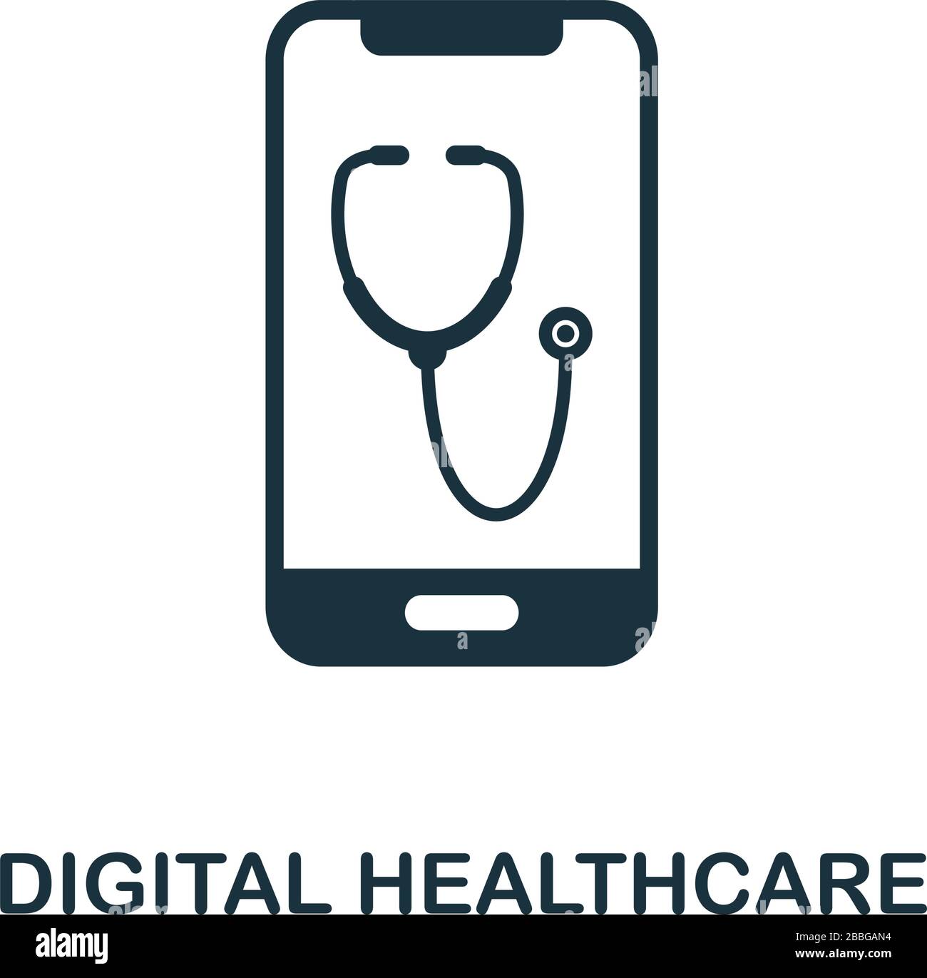 Digital Healthcare icon. Simple creative element. Filled Digital ...