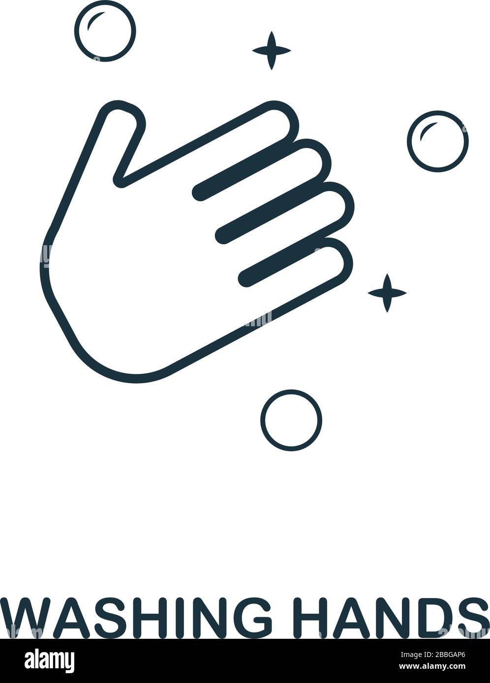 Washing Hands icon. Line style element from hygiene collection. Thin ...