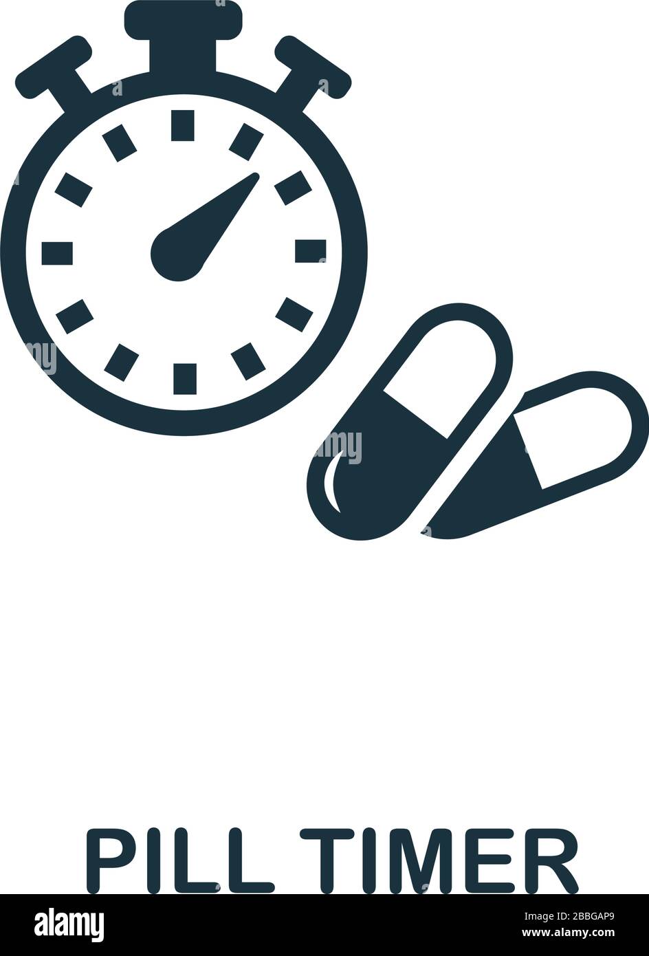 Pill Timer icon. Simple element from digital healthcare collection ...