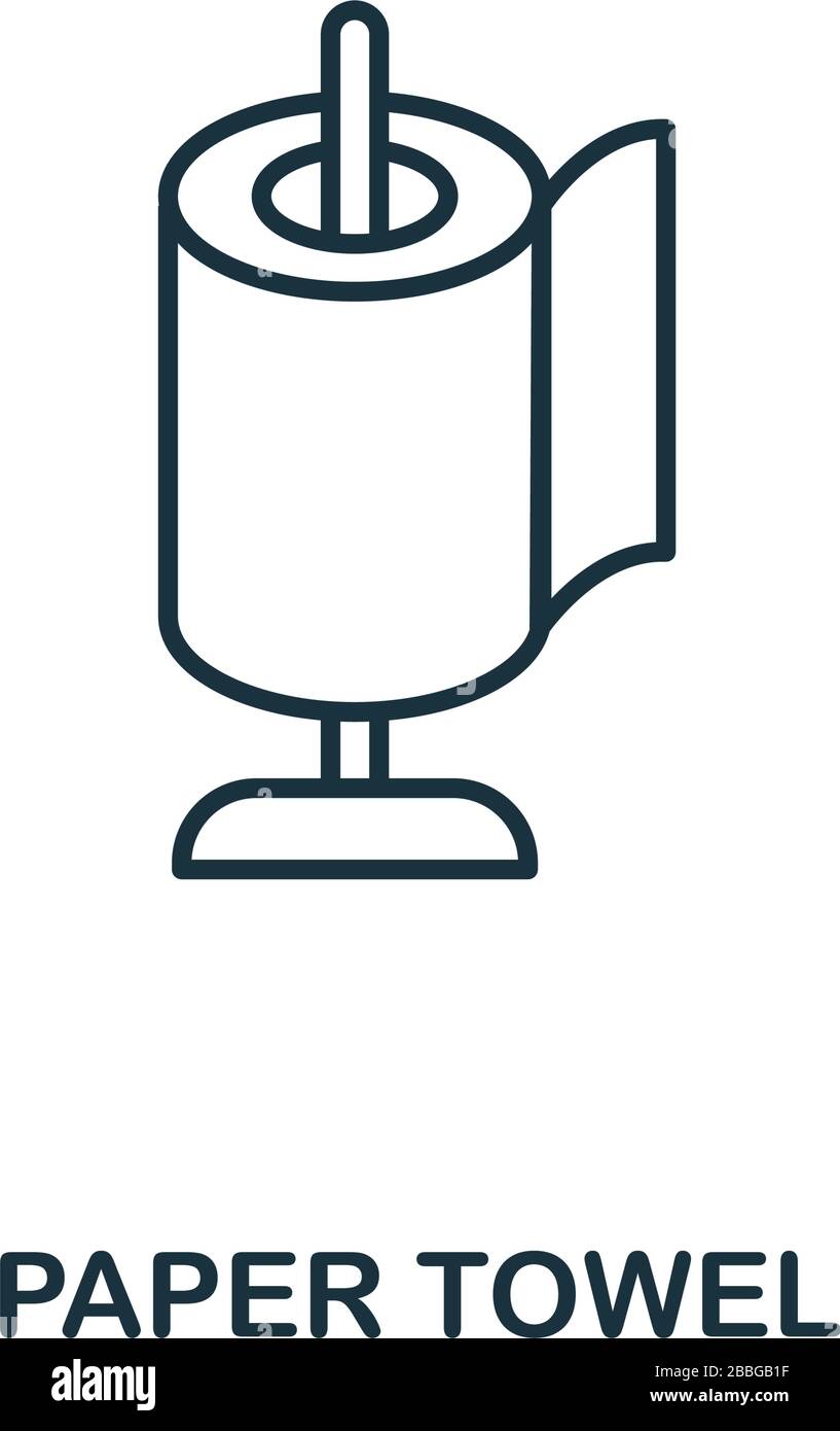 Paper Towel icon. Line style element from hygiene collection. Thin ...