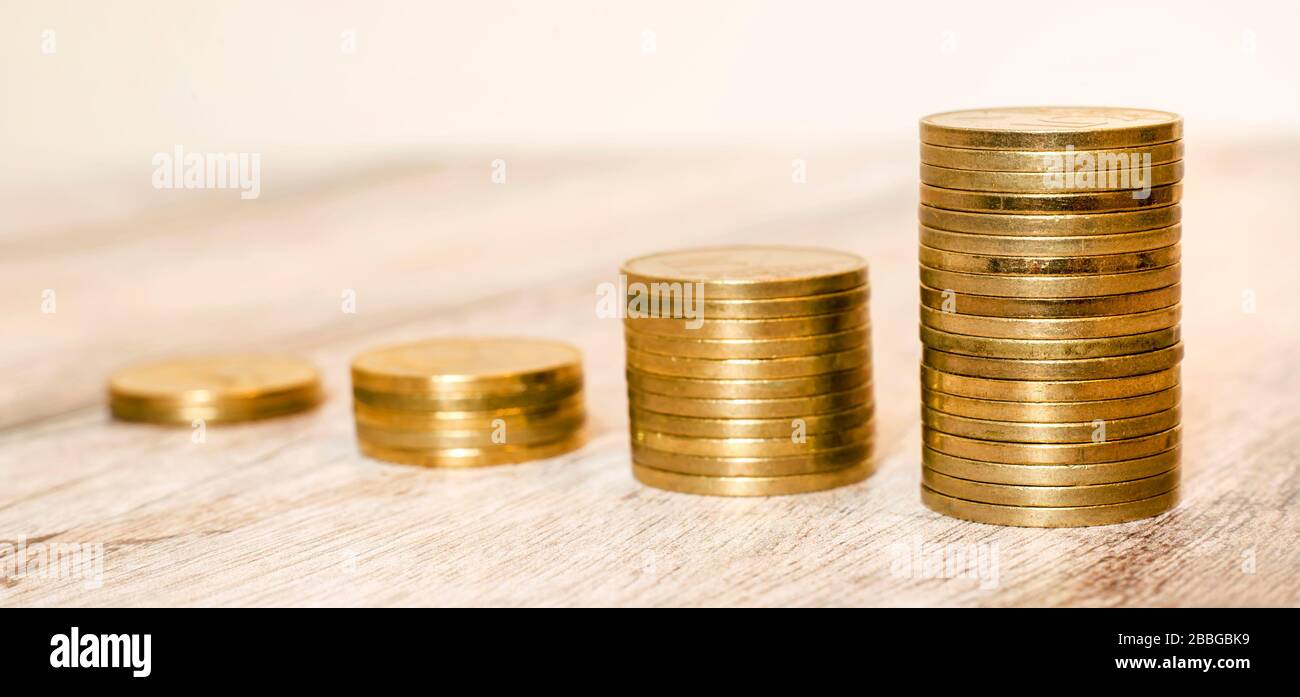 Cold coins - web banner of money growing and savings concept Stock ...