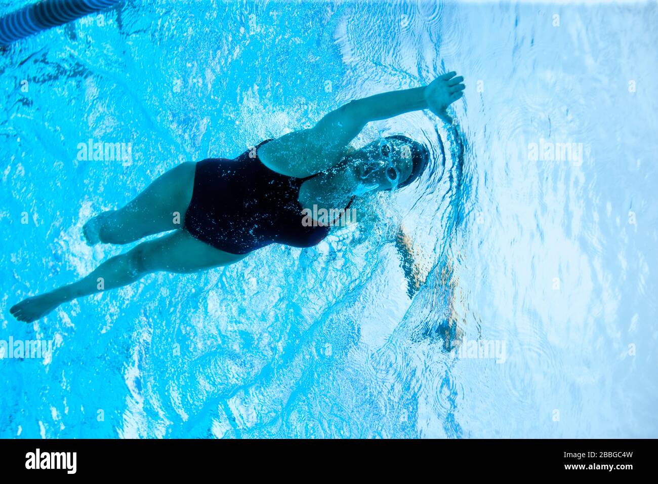 Female athlete swimming the front crawl Stock Photo - Alamy