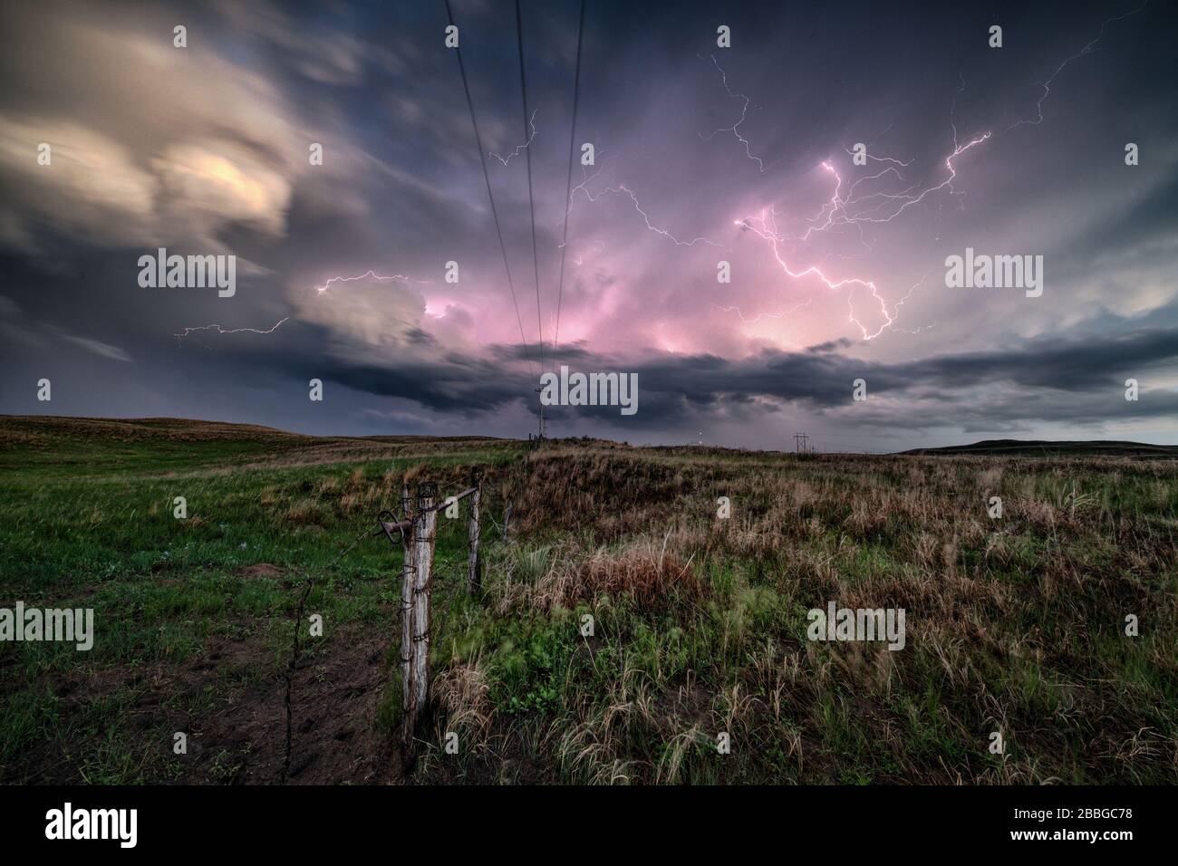 Storm with lightning Stock Photo - Alamy