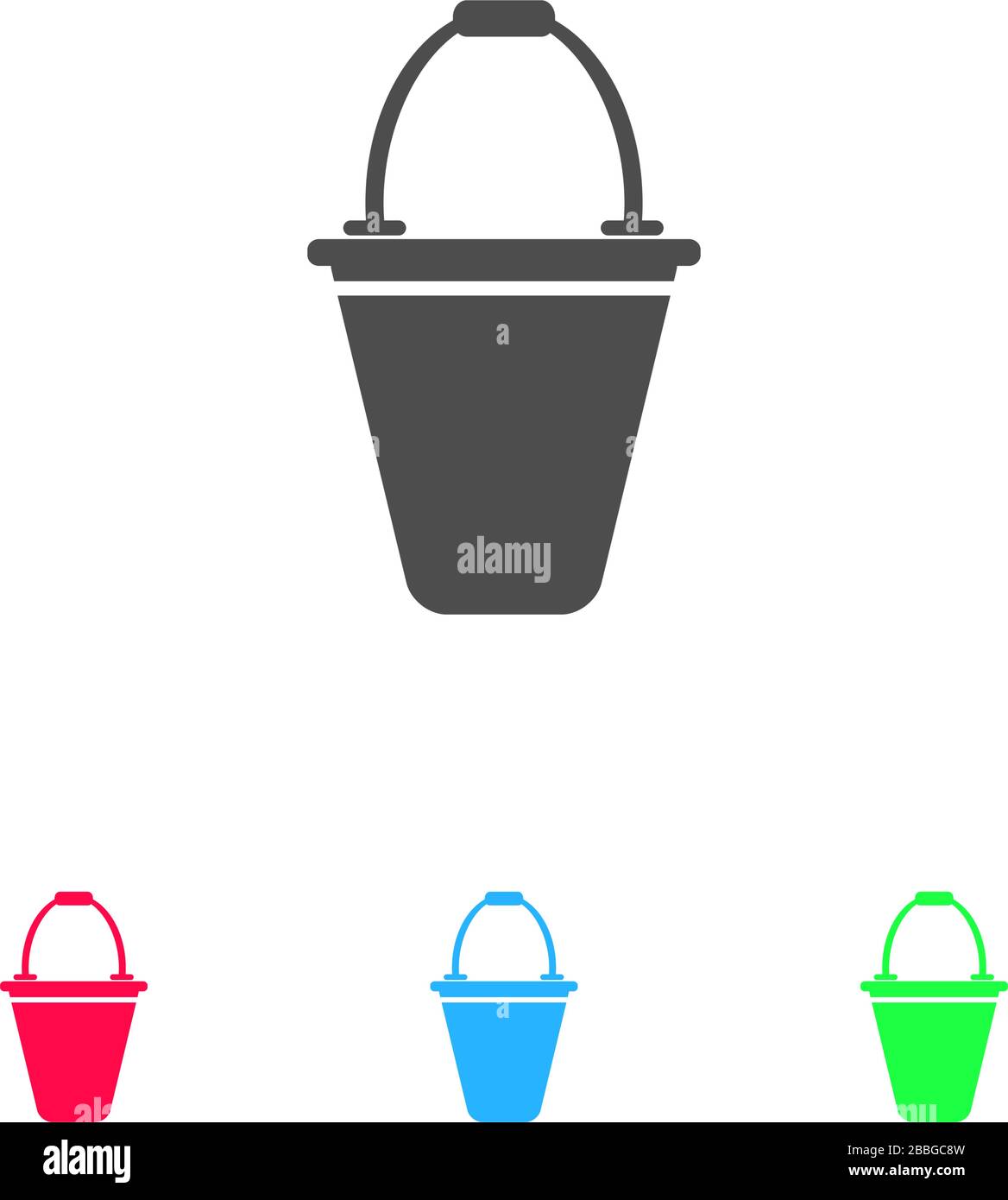 Bucket icon flat. Color pictogram on white background. Vector ...