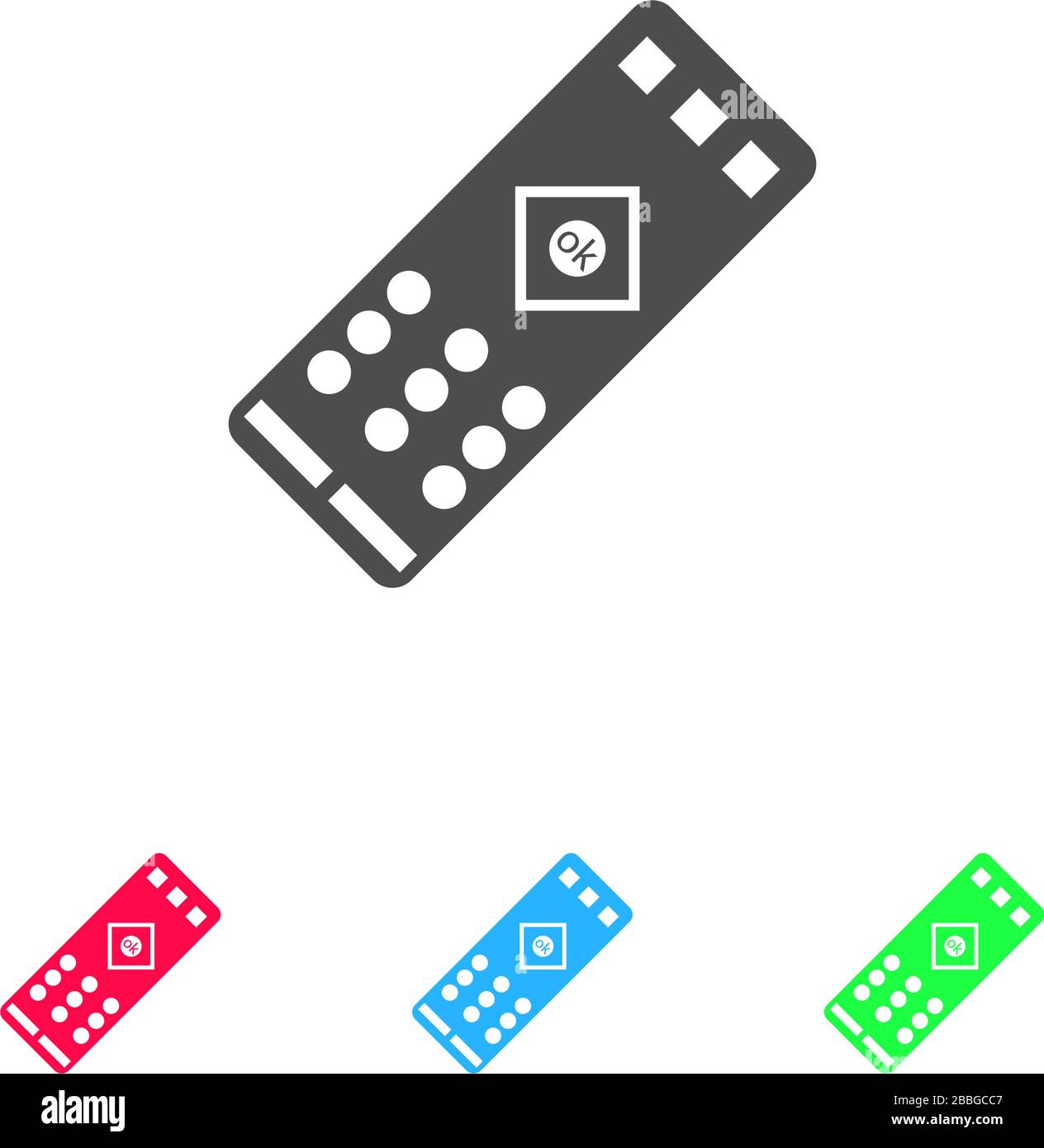 TV remote icon flat. Color pictogram on white background. Vector ...