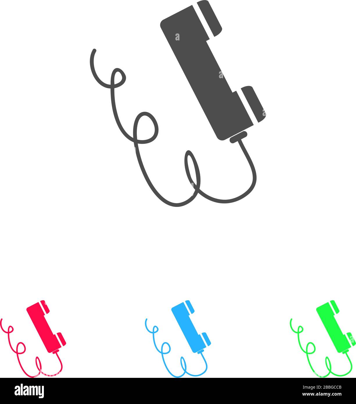 Phone icon flat. Color pictogram on white background. Vector ...