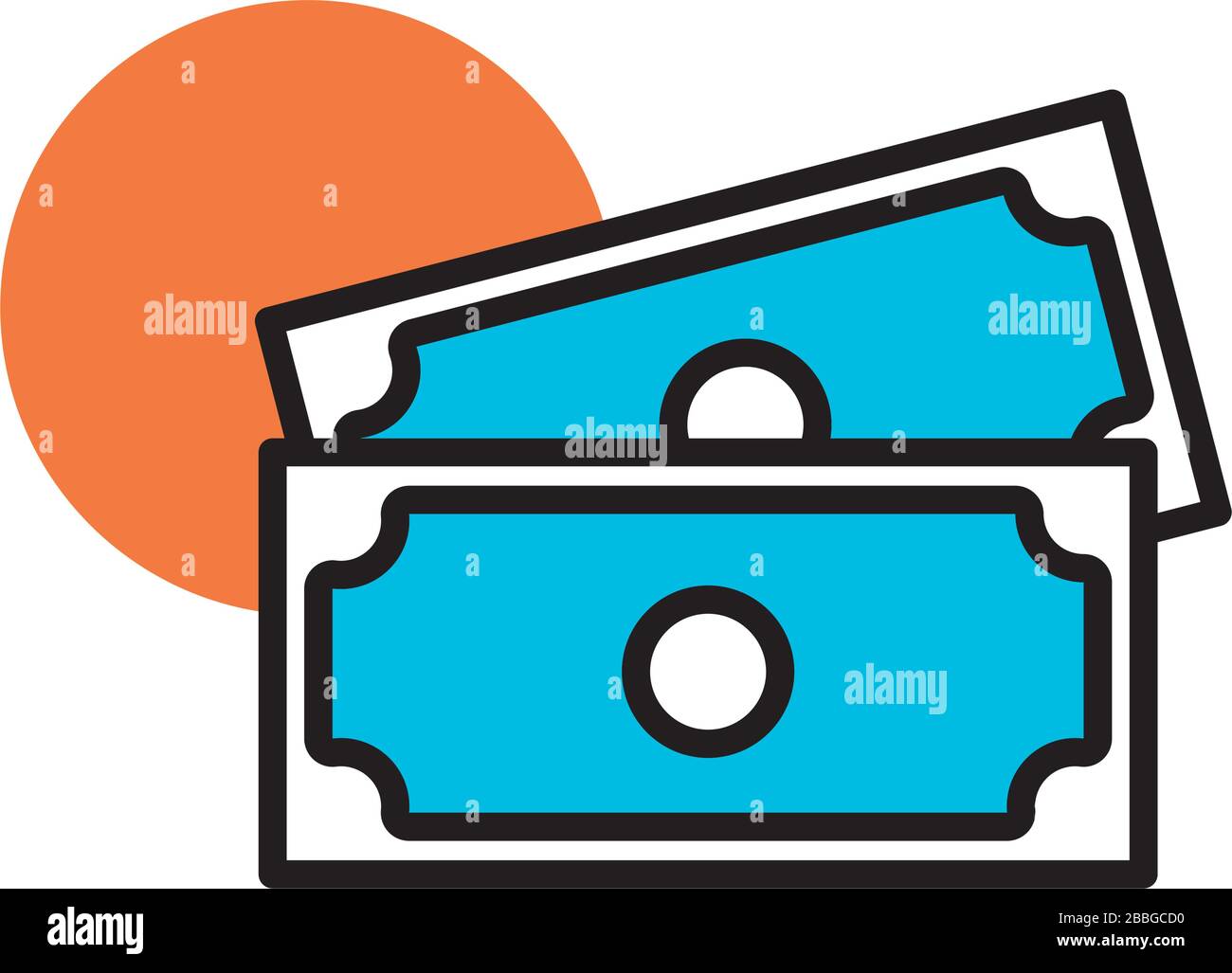 bills money dollars line and fill style icon Stock Vector Image & Art ...